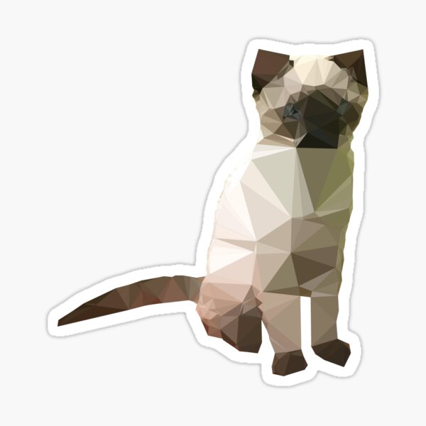 "Geometric Siamese Kitten" Sticker by misimichu | Redbubble
