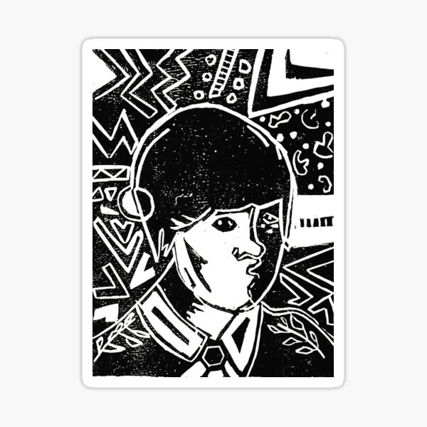 "Lino Portrait" Sticker for Sale by katAiE | Redbubble