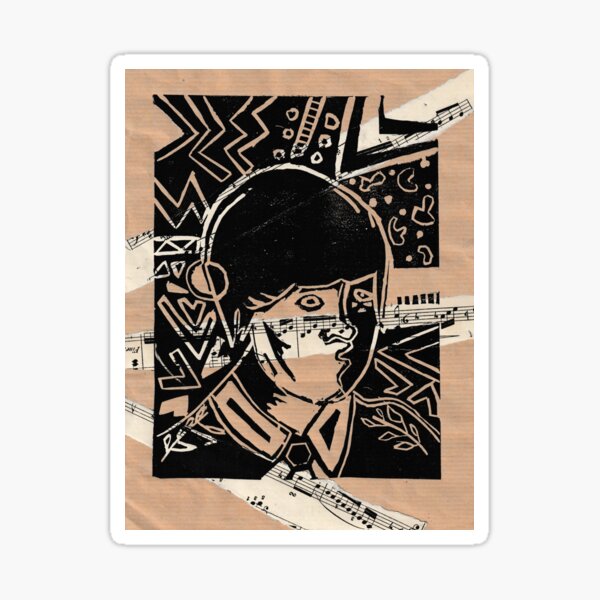"Lino Portrait Layered" Sticker for Sale by katAiE | Redbubble