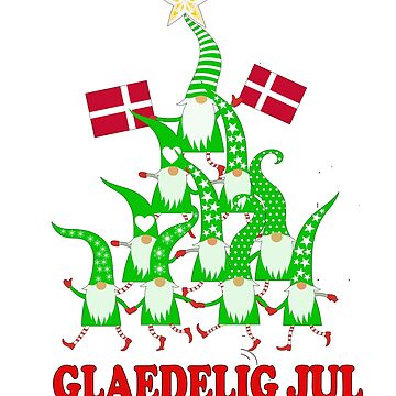 "Glaedelig Jul Nordic Gnomes Christmas Tree Tomte Nisse Flags Danish ...