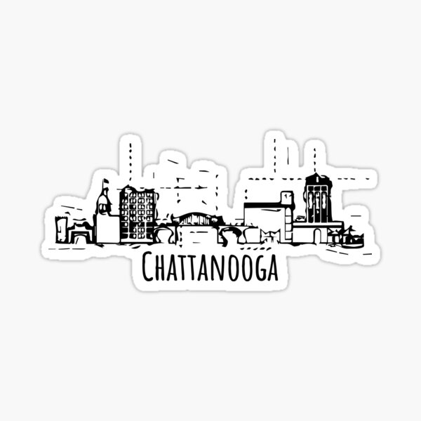 "Chattanooga Skyline Sketch Travel Fashion Souvenir " Sticker for Sale ...