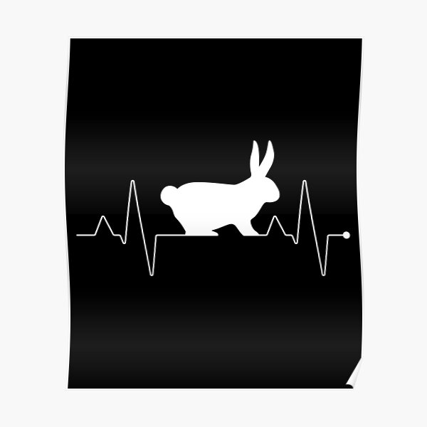 "EKG I Love Rabbit" Poster for Sale by cartoonice | Redbubble