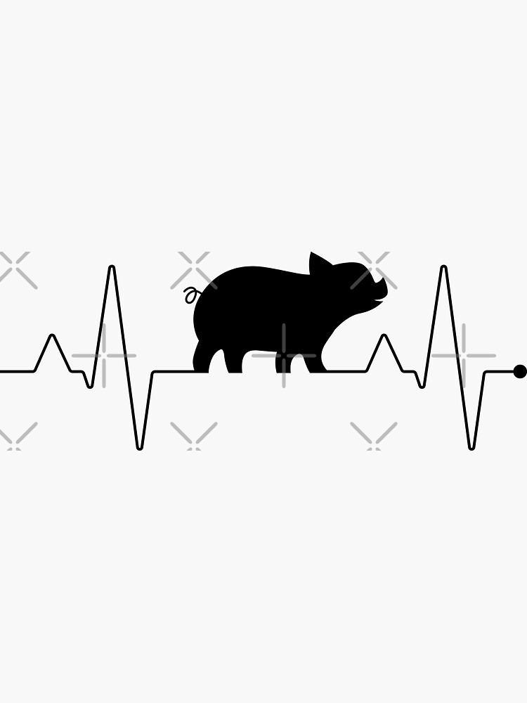 "EKG I Love Baby Pig" Sticker for Sale by cartoonice | Redbubble