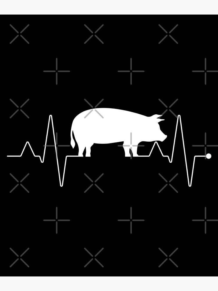 "EKG I Love Pig" Art Print by cartoonice | Redbubble