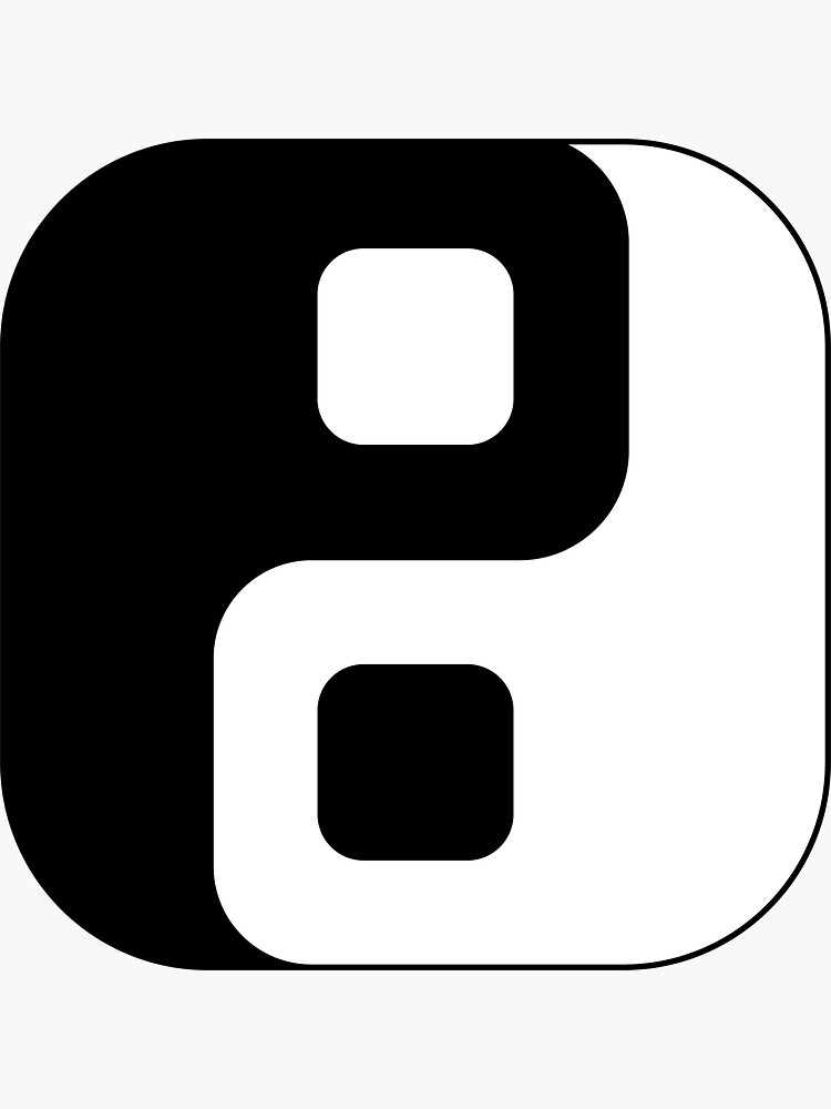 "Square Yin and Yang Symbol" Sticker by Fractal-Furnish | Redbubble
