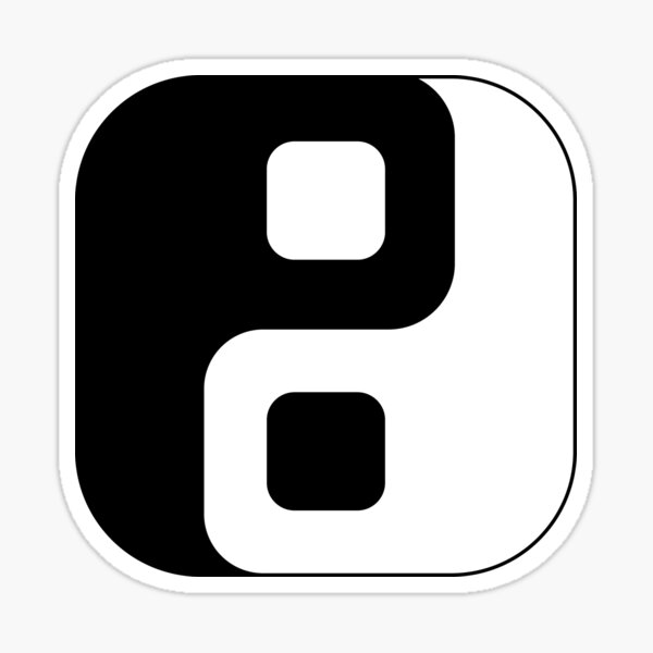 "Square Yin and Yang Symbol" Sticker by Fractal-Furnish | Redbubble