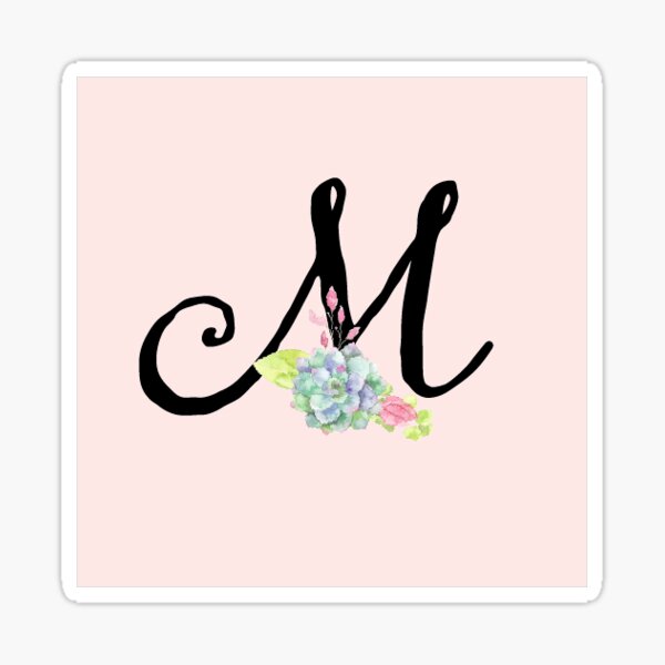 "Personalized Letter M Floral Gift Monogrammed" Sticker for Sale by ...
