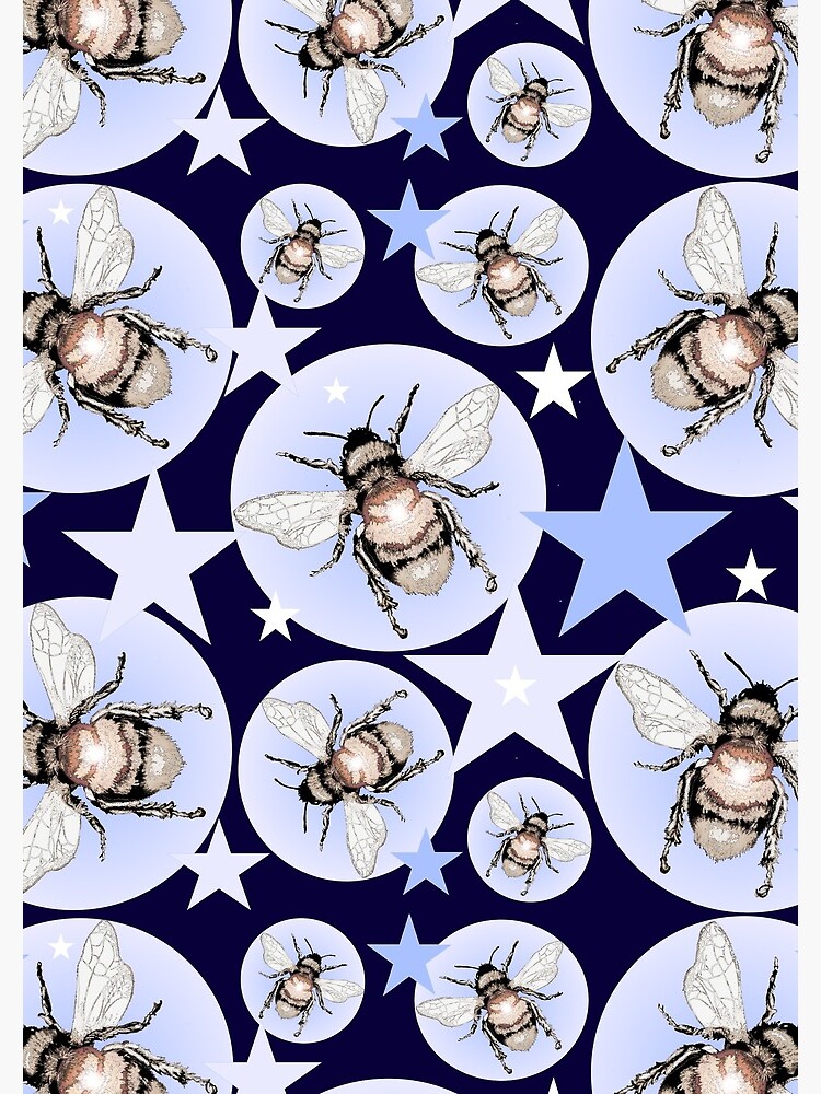 "Bee Stars" Spiral Notebook for Sale by nocturne-design | Redbubble