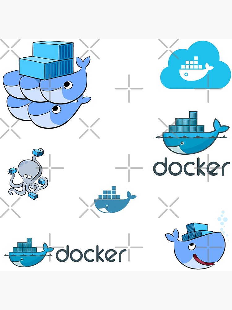 "docker sticker set" Poster by yourgeekside | Redbubble