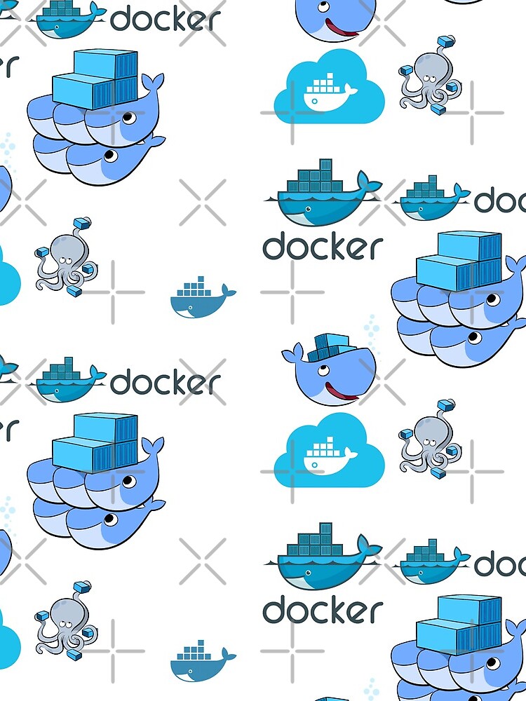 "docker sticker set" Drawstring Bag by yourgeekside | Redbubble