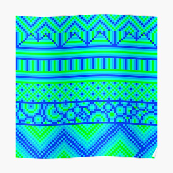 "pixel mess blue green" Poster for Sale by cavia | Redbubble