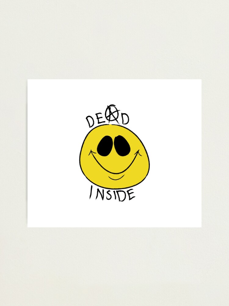 "Dead Inside Smiley Face" Photographic Print for Sale by KDNK | Redbubble