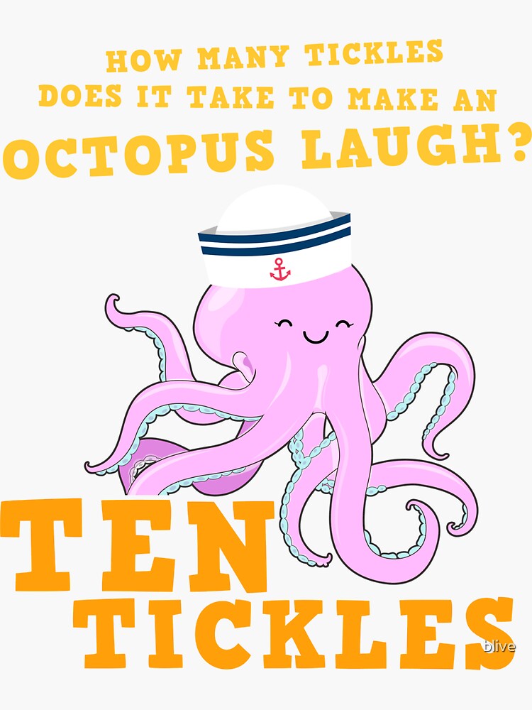 "Octopus joke fun design." Sticker for Sale by blive | Redbubble