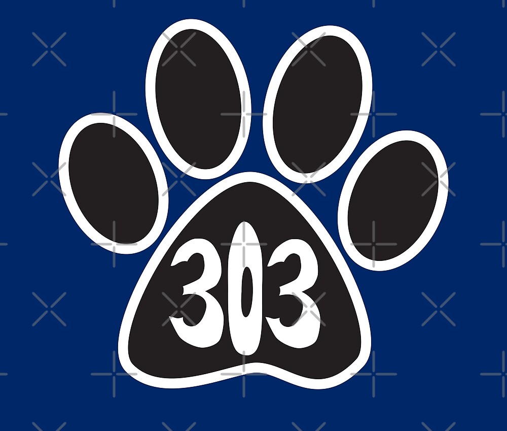 "Hand Drawn Colorado Paw 303 Area Code" by itsrturn | Redbubble