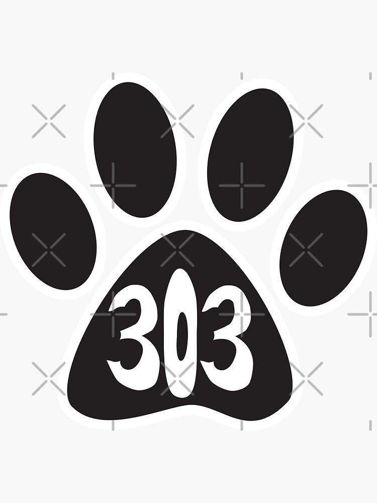 "Hand Drawn Colorado Paw 303 Area Code" Sticker for Sale by itsrturn ...