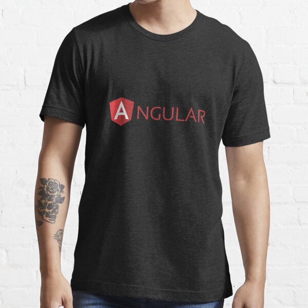 "Angular Official Text Logo (Black)" T-shirt for Sale by hellkni9ht | Redbubble | javascript t ...