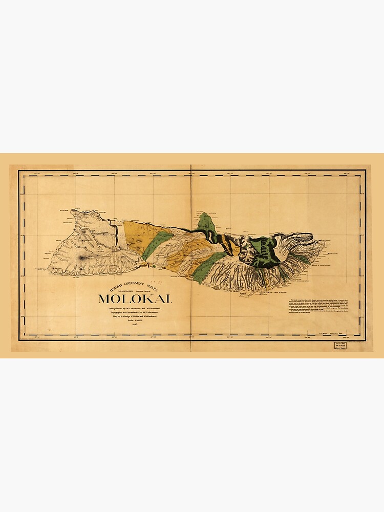 "Map of Molokai, Hawaiian Island (1897)" Photographic Print by ...