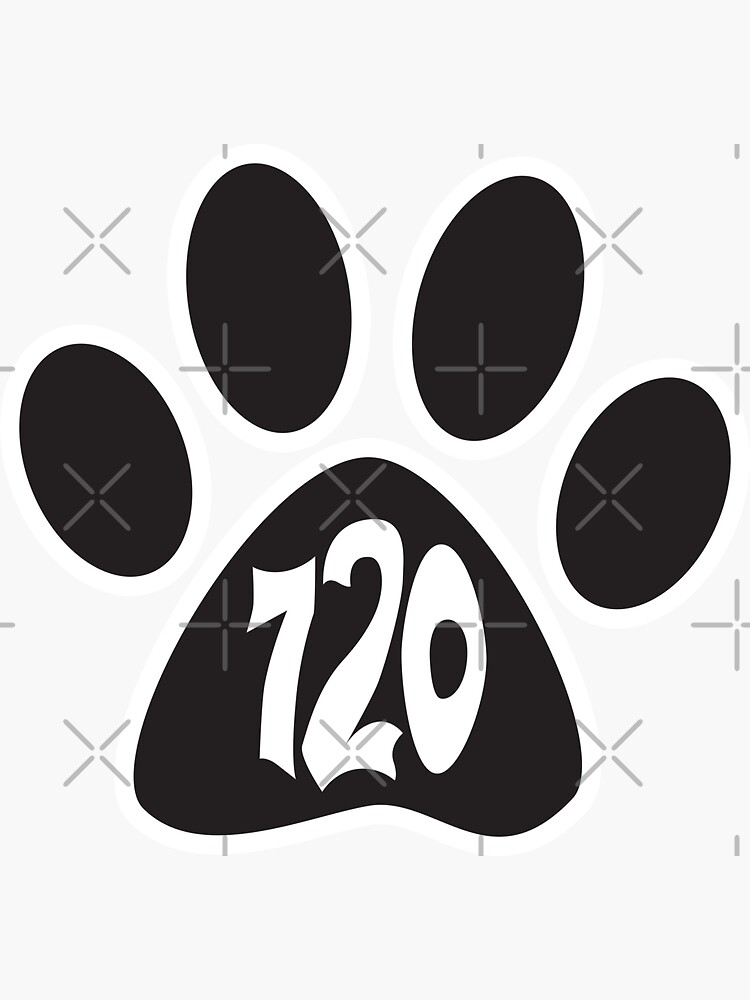 "Hand Drawn Colorado Paw 720 Area Code" Sticker by itsrturn | Redbubble