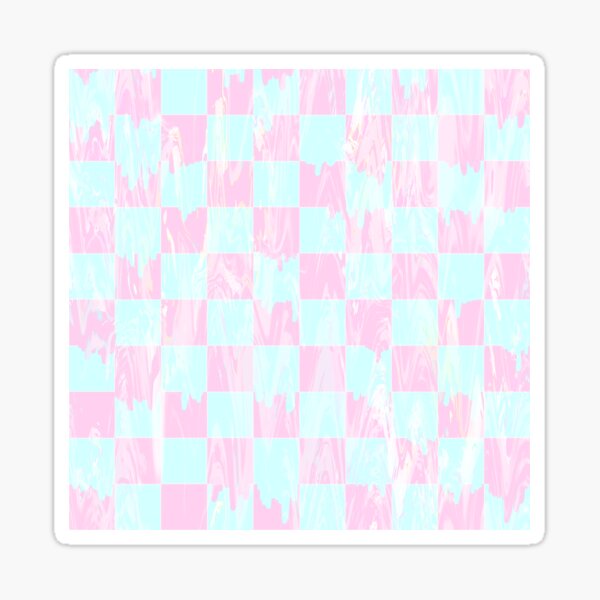"Pastel Pink and Blue Checker" Sticker by RoserinArt | Redbubble
