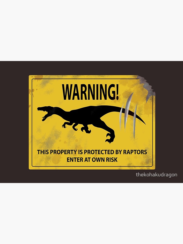 Raptor Warning Sign Bath Mat