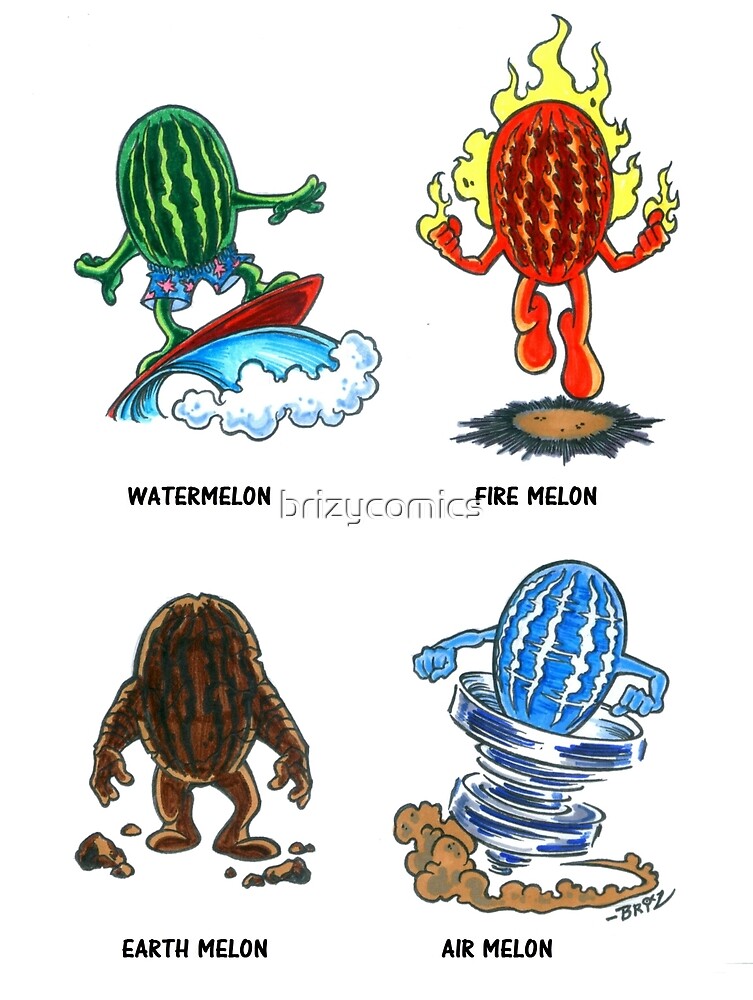 "Elemental Melons" by brizycomics | Redbubble