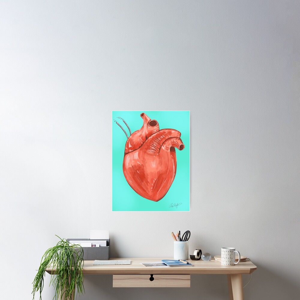 "Anatomical Heart With Pacemaker Medical Art Doctor Cardiologist ...