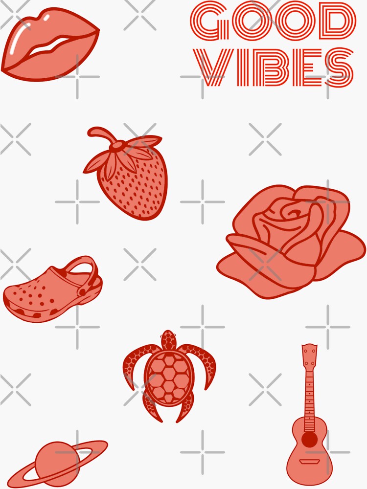 "Red Aesthetic Sticker Pack" Sticker for Sale by tristahx | Redbubble