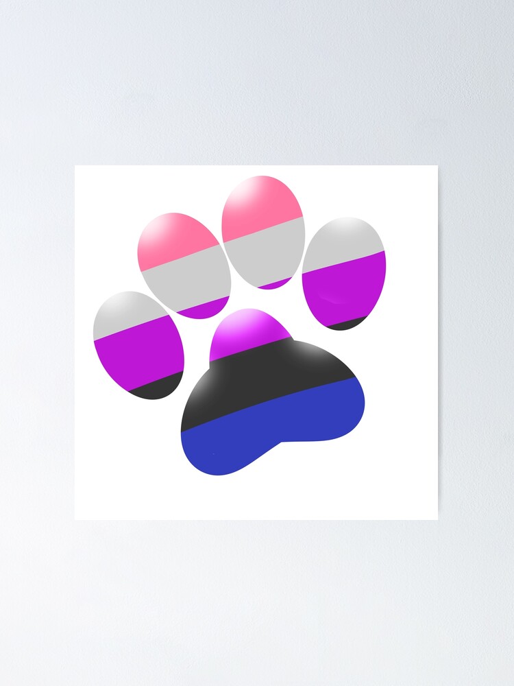 "Gender Fluid Flag Paw" Poster by TwistedWifey | Redbubble