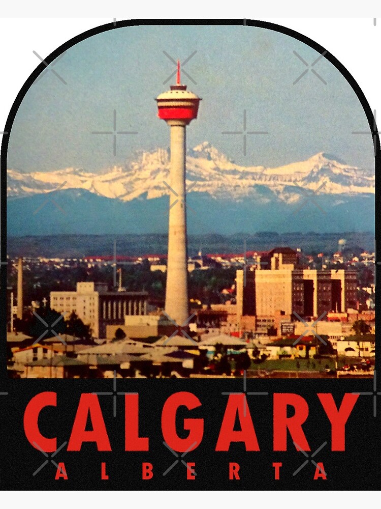 "Calgary Alberta Canada Vintage Travel Decal" Canvas Print for Sale by ...