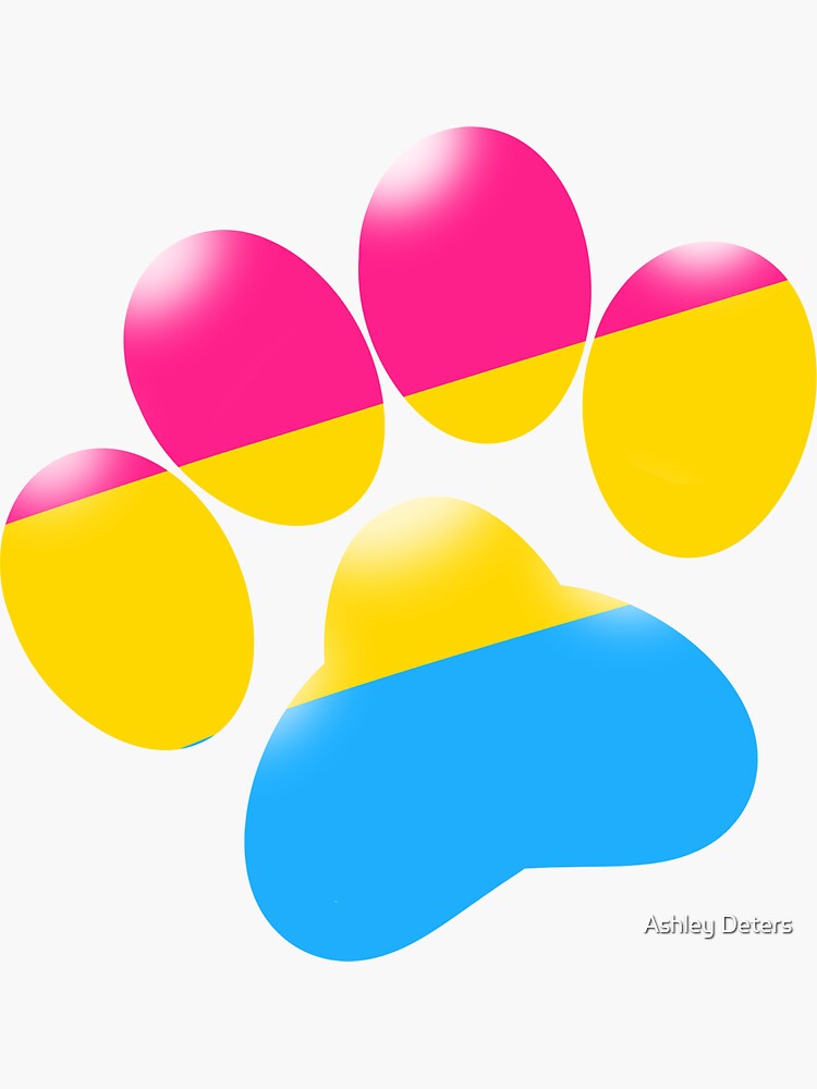 "Pansexual Flag Paw" Sticker for Sale by TwistedWifey | Redbubble