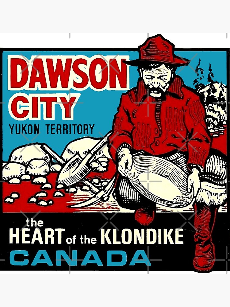 "Dawson City Yukon Territory Canada Vintage Travel Decal" Canvas Print ...