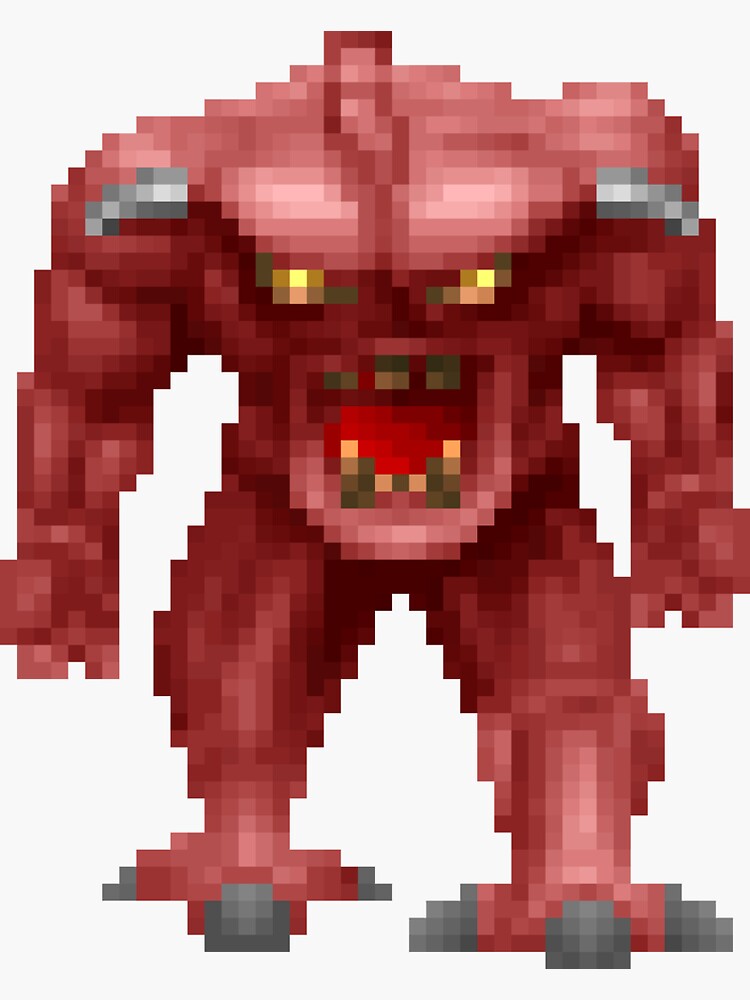 "Doom - Retro - Pinky Demon" Sticker for Sale by Theenclave | Redbubble