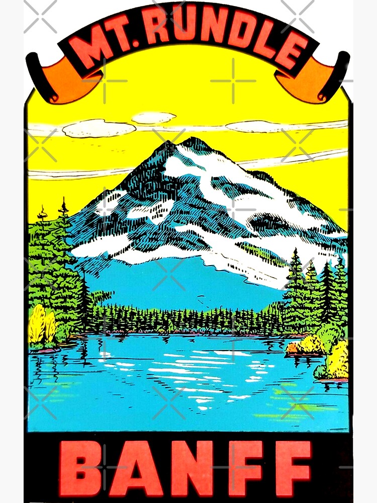 "Mt Rundle Banff Alberta Vintage Travel Decal" Magnet by hilda74 ...