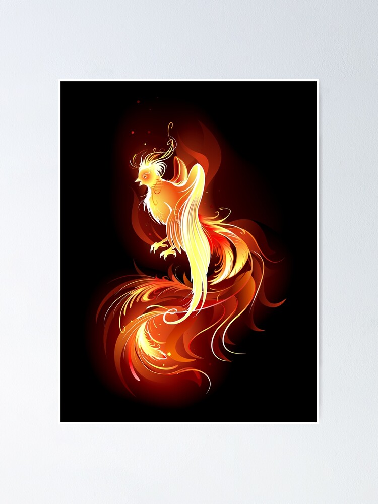 "Fiery Bird ( Fire Phoenix )" Poster for Sale by Blackmoon9 | Redbubble