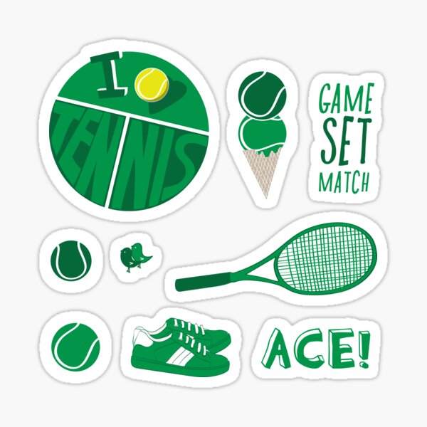 "Kelly Green Retro Tennis Sticker Pack" Sticker for Sale by The-Goods ...