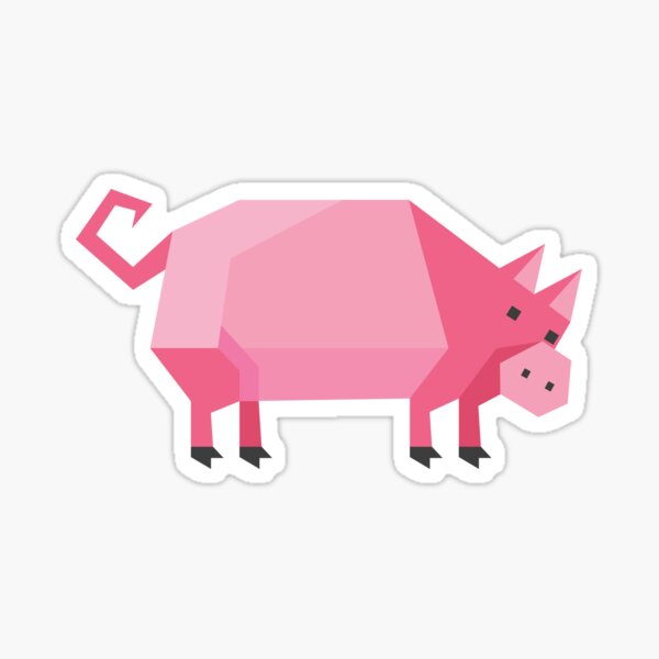 "Geometric Farm Pig" Sticker by meursaultdesign | Redbubble