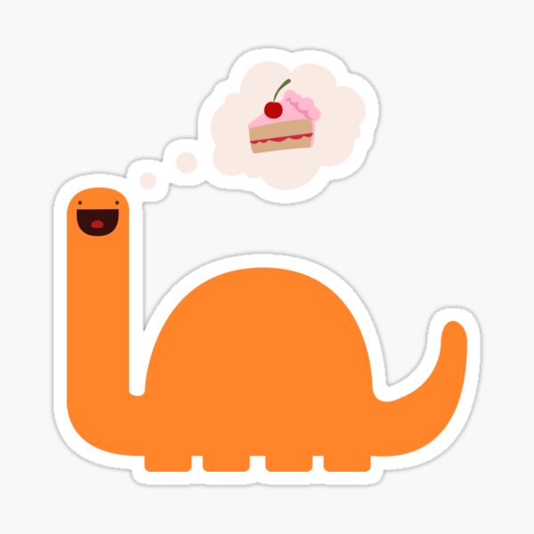 "Cake-o-saurus Orange" Sticker for Sale by DinobotTees | Redbubble