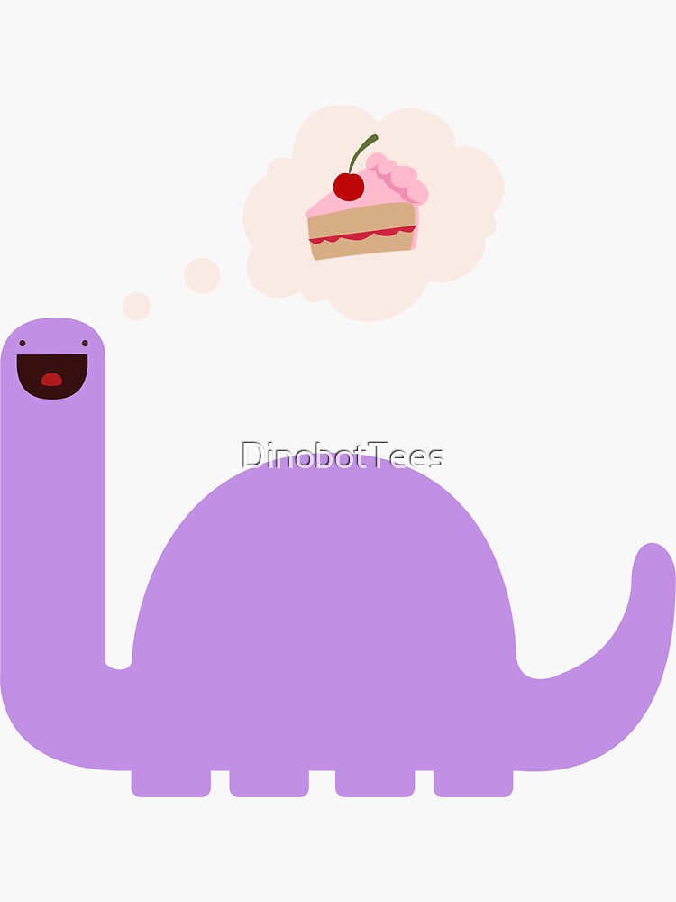 "Cake-o-saurus Purple" Sticker for Sale by DinobotTees | Redbubble