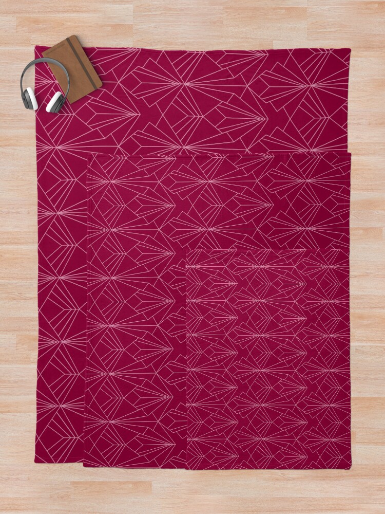"Art Deco in Raspberry Pink" Throw Blanket for Sale by wellingtonboot ...