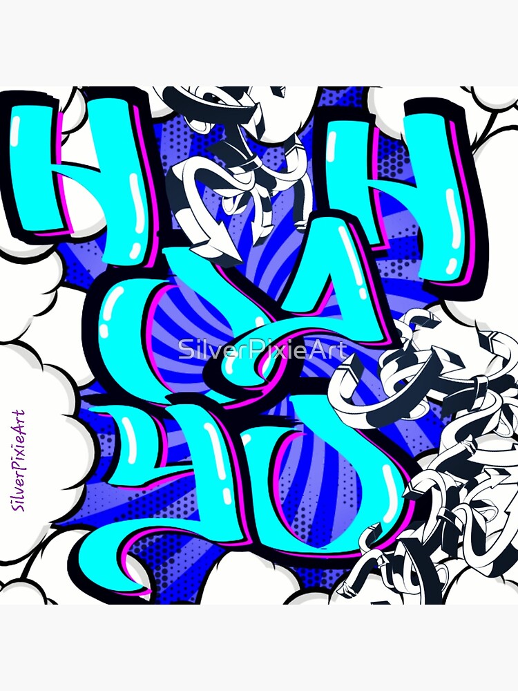 "Hooyah! graffiti style" Sticker by SilverPixieArt | Redbubble