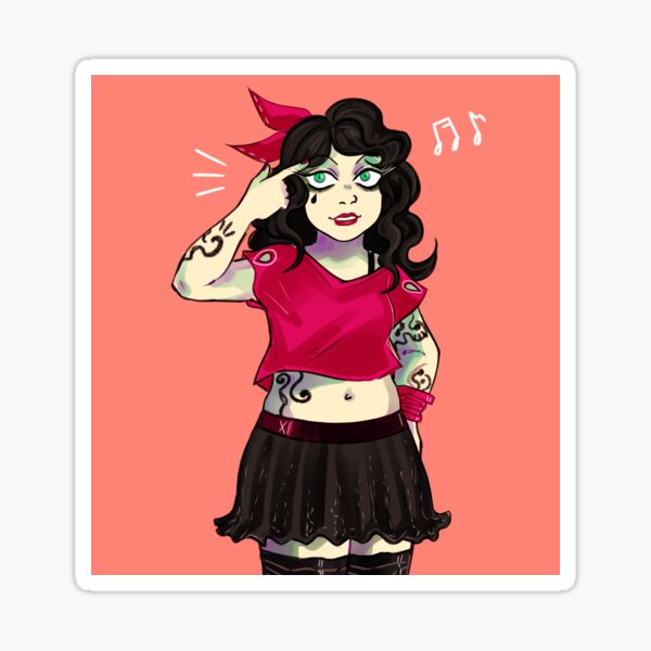 "Roza - rusałka character design pink version" Sticker by riinkanei ...