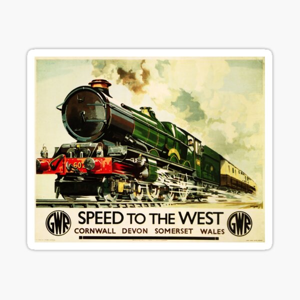 "Speed To The West GWR Advertisement Vintage Steam Train Locomotive ...