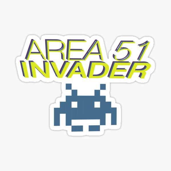 "area 51 invader" Sticker for Sale by kl7h | Redbubble