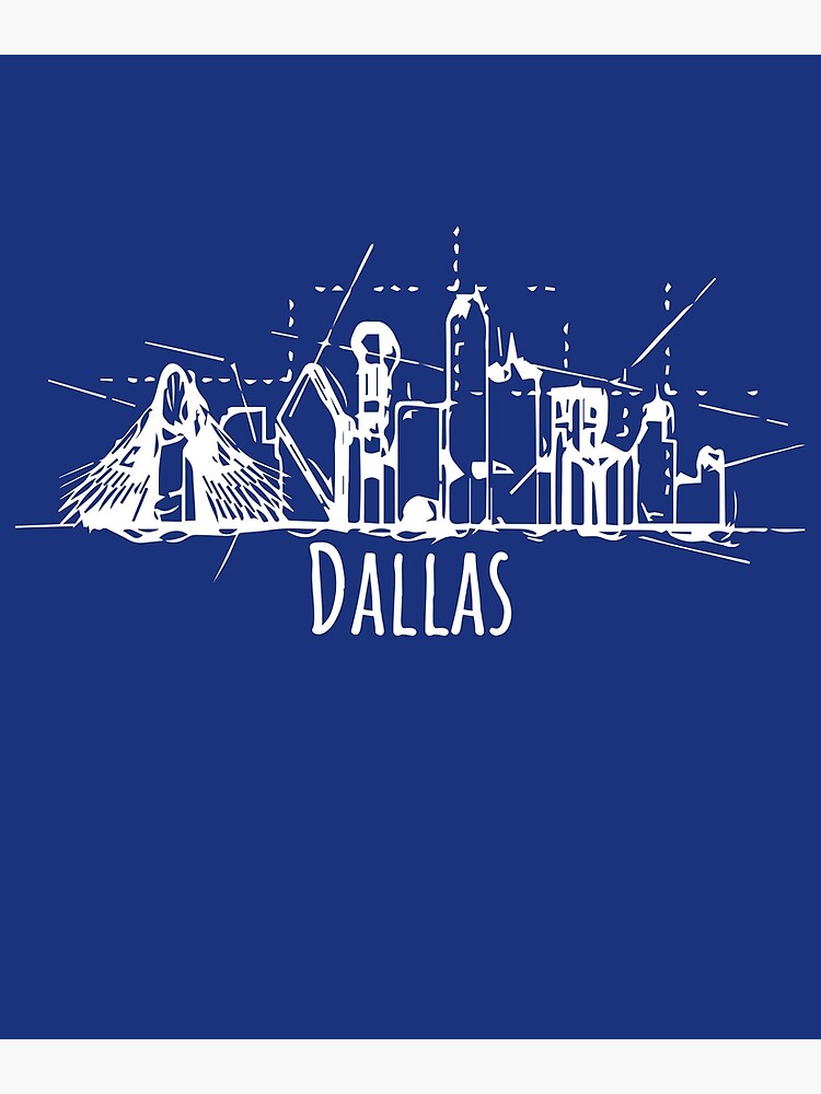 Impression photo « Esquisse de dessin animé drôle Dallas Skyline Texas ...