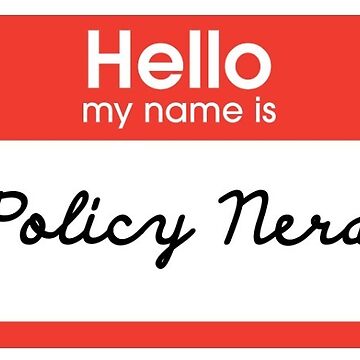 "Policy Nerd Nametag" Sticker for Sale by jeller16 | Redbubble