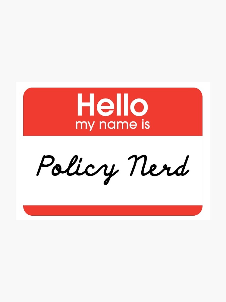 "Policy Nerd Nametag" Sticker for Sale by jeller16 | Redbubble
