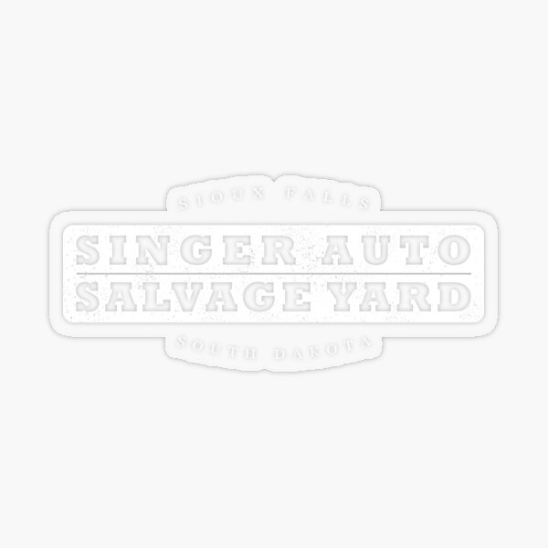 "Singer Auto Salvage Yard" Sticker by prolificlee | Redbubble