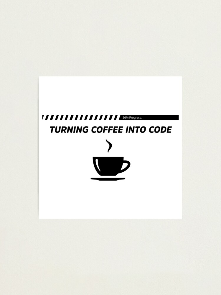 Lámina fotográfica «Convertir el café en código - Divertidos chistes de ...