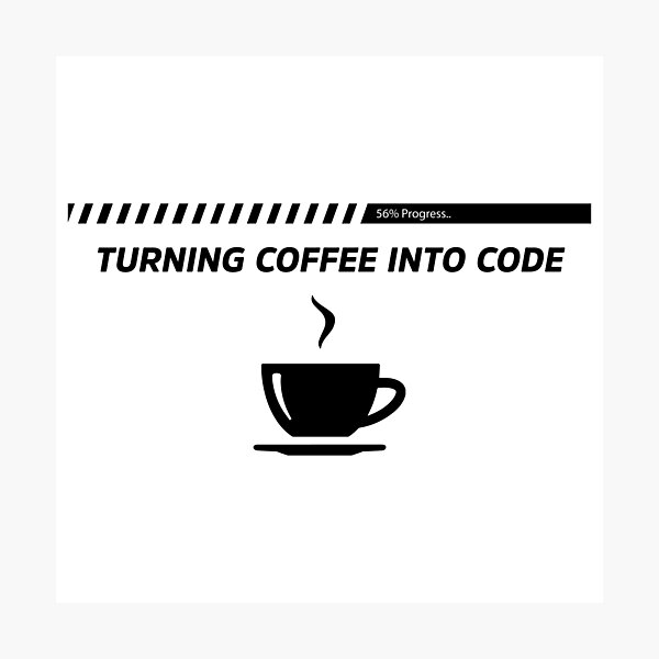 Lámina fotográfica «Convertir el café en código - Divertidos chistes de ...