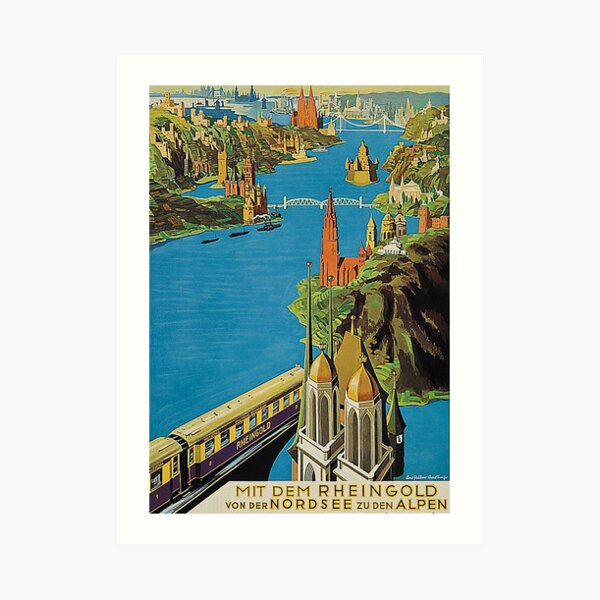 "Rheingold Vintage Travel Poster" Art Print by edsimoneit | Redbubble